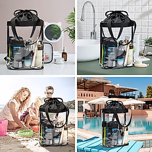 Clear Toiletry Bag, Travel Toiletry Bag for Women, TSA Approved Toiletry Bag, Waterproof Clear Makeup Bag Cosmetic Pouch, Transparent Makeup Organizer, Carry on Airport Airline Compliant