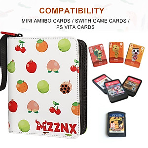 MZZNX 495 Pockets Binder Holder for Animal Crossing Mini Amiibo Cards, 1.3"x1" ACNH NFC Tag Game Mini Cards Holder (Fruit)