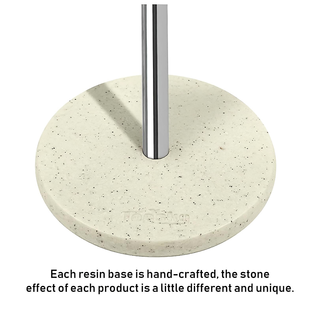 Black Paper Towel Holder Countertop, Kitchen Cling Film Holder Paper Towel Roll Holder Standing Roll Paper Storage Rack, Free Stand Weighted Paper Towels Holder Easy Tear to Use in Bathrooms