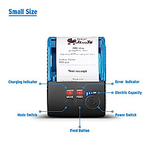 MUNBYN 58mm Bluetooth Receipt Printer, Mobile Wireless Receipt Printer Large Paper Warehouse BT 4.0 Thermal Printer, Portable 58mm Personal Bill POS Receipt Printer, for Android Windows, Do not Square