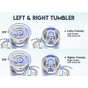 Meoky 40oz Tumbler with Handle, Stainless Steel Travel Mug with 2-in-1 Straw and Sip Lid, Vacuum Insulated Coffee Mug, 100% Leak Proof, Keeps Cold for 34 Hours or Hot for 10 Hours (Fairyland)