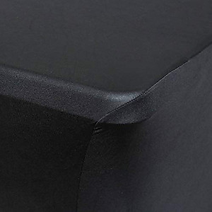 Obstal 6ft Stretch Spandex Table Cover for Standard Folding Tables - Universal Rectangular Fitted Tablecloth Protector for Wedding, Banquet and Party （Black, 72 Length x 30 Width x 30 Height Inches）