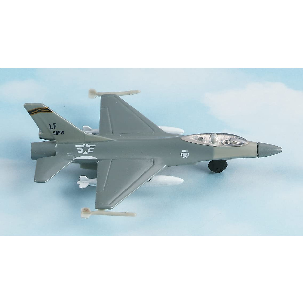 Hot Wings Planes F-16 (Military Markings) Jet with Connectible Runway,Grey