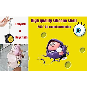 [2Pack] AirPods Pro 2nd/1st Generation Case Cover 2022/2019 with Cleaner kit&Replacement Eartips(S/M/L),Funny Fun Kawaii 3D Cartoon Characters Soft Silicone AirPod Pro Case with Keychain and Lanyard