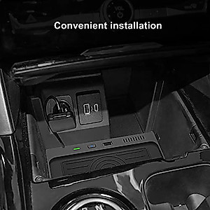 Wireless Car Charger for Ford Explorer Center Console Accessories 2023 2022 2021 2020, with USB Ports Compatible Wireless Charging Pad fit for Explorer 2020-2023