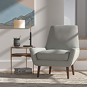 Amazon Brand – Rivet Jamie Mid-Century Modern Low Arm Accent Chair, 31"W, Chalk