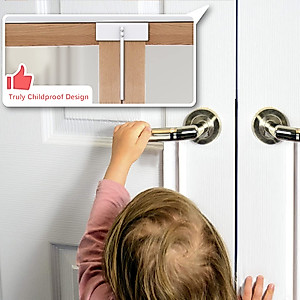 BILLROAD Metal Bifold Door Lock - Double Door Child Safety Locks Keep Toddler, Cats&Dogs Out of Closets, Cabinets, Pantry - No Need Install (2PC)
