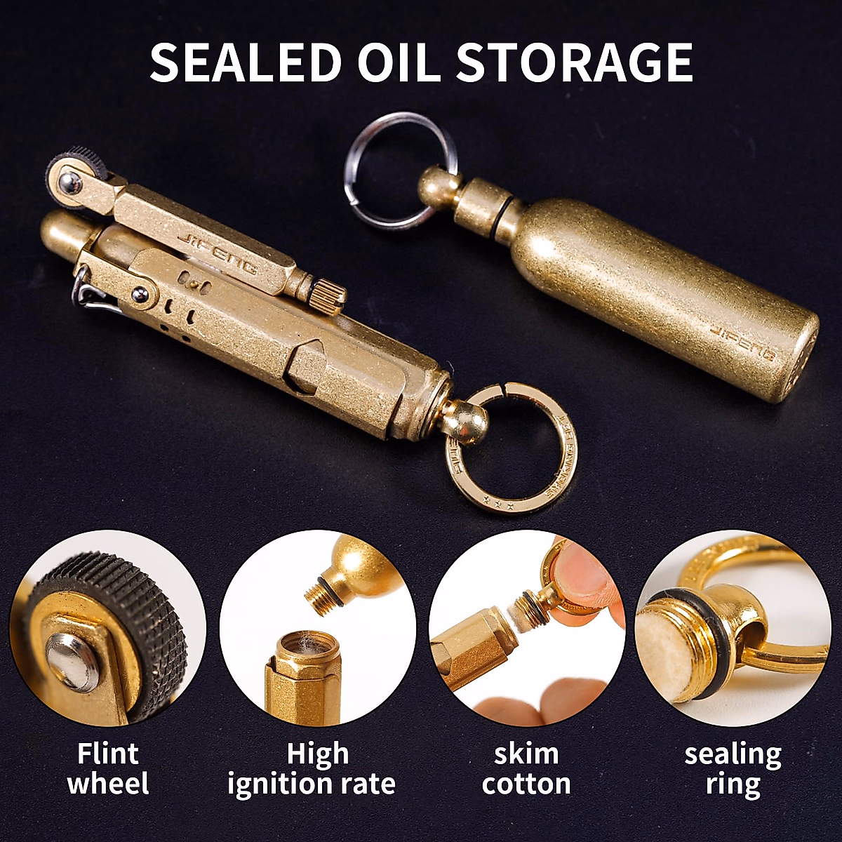 Handmade Trench Lighter WWI WWII Windproof Vintage Kerosene Pipe Lighter and Copper Brass Fuel Bottle, Gift for Men Dad Father Husband Grandparents