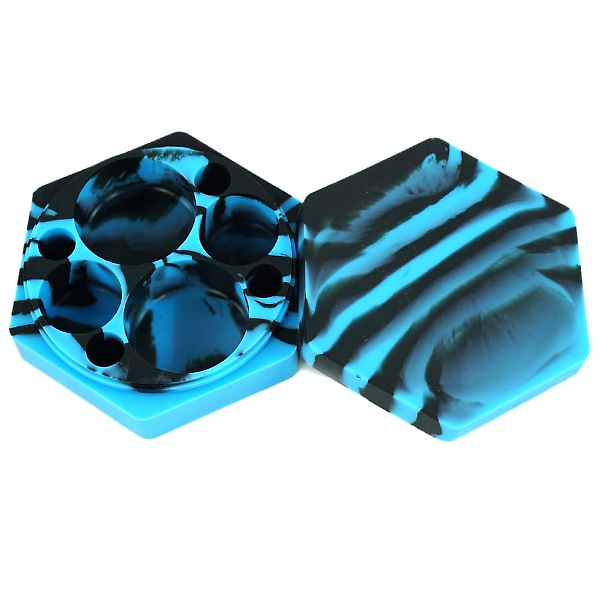 YHSWE Large Hexagon 110ml Silicone Non-stick Storage Container 1 Piece Black/Blue