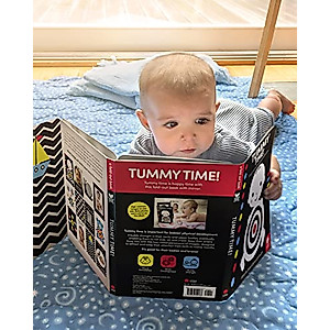Tummy Time!: A high-contrast fold-out book with mirror for babies