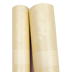 Yifely Yellow Flower Striped Shelf Paper Self-Adhesive Drawer Liner Covering Home School Study Desk 17.7 Inch by 9.8 Feet