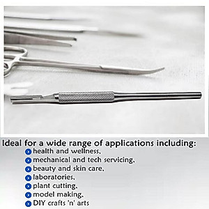 Premium Quality Round Scalpel Handle #4, Stainless Steel (Fits Size 20-26 Scalpel Blades)