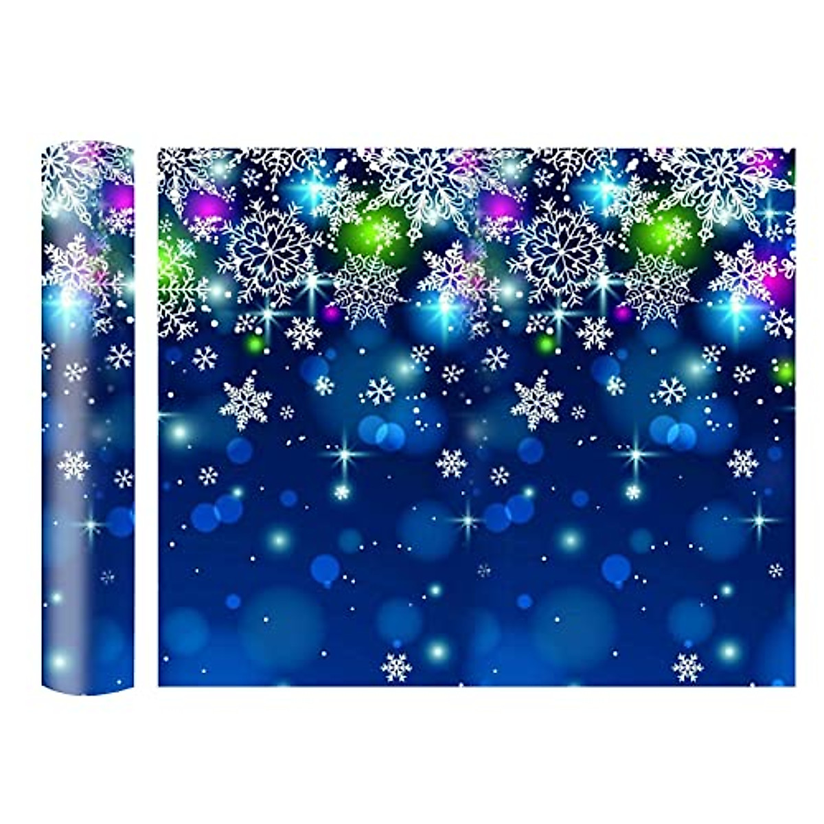 Christmas Winter Snowflake Pattern Heat Transfer Vinyl Rainbow Stripe Pattern Vinyl Vinyl Bundling Roll Soft Metal HTV Vinyl for Ironing Clothes and Other Fabrics Sky Iron on Vinyl (A2-A, One Size)
