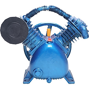 Air Compressor Pump Head, 5.5HP 21CFM 175PSI V Type Twin Cylinder Air Compressor Pump Head Motor Double Stage Universal Low Energy Consumption Faster Inflation & Low Noise