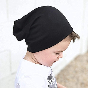 DRESHOW BQUBO 5 Pack Unisex Baby Hats for Kids Cotton Skull Caps Soft Cute Knit Cap Baby Toddler Beanie for 3 Months - 6 Years