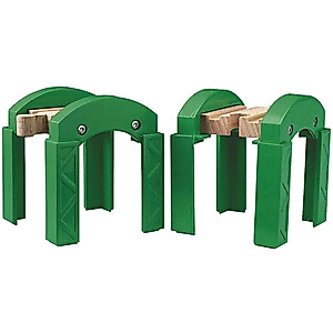 BRIO World - 33253 Stacking Track Supports | 2 Piece Toy Train Accessory for Kids Age 3 and Up , Green