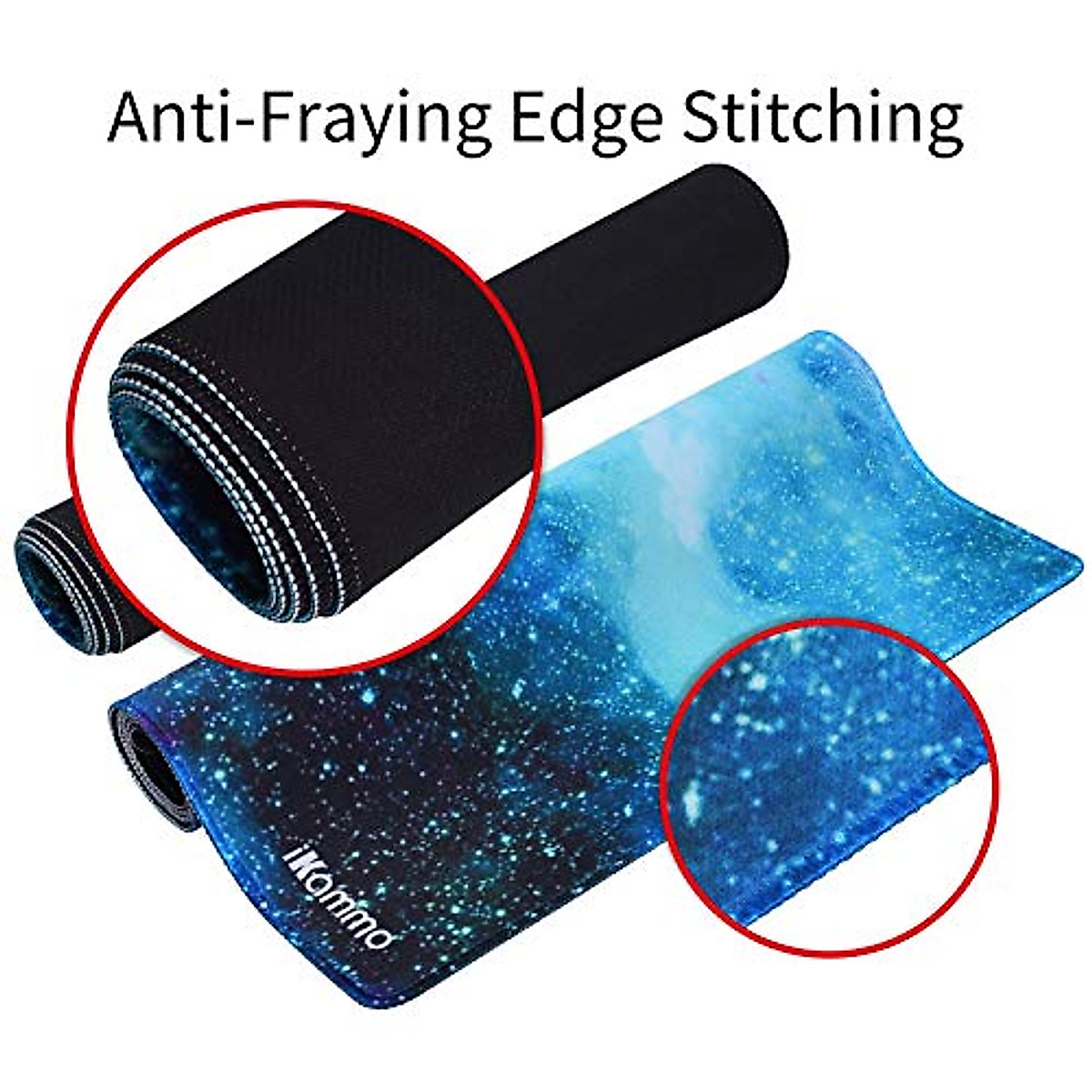 iKammo Large Galaxy Desk Mat Mouse Pad Big DeskPad Desk Cover Extended Cute Computer Mouse Pad XXL Big Office Desk Mouse Mat/Pad with Waterproof Surface-Optimized Gaming Surface (XXL-038, Blue Galaxy)