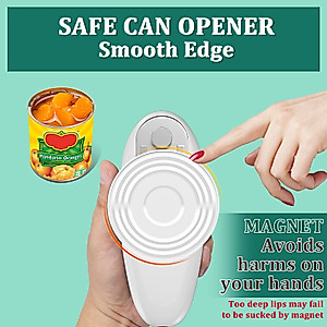 Homelet Electric Can Opener Smooth Edge Safe One Touch Labor Saving Heavy Duty Stainless Steel Automatic Can Opener For Seniors/Arthritics/Women/Kid Kitchen Camping Bottle Opener