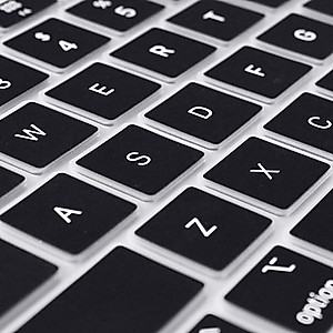 ProElife Ultra Thin Keyboard Cover Skin for 2021-2020 MacBook Air 13 Inch Model A2337 Apple M1 Chip A2179 (U.S Layout) with Touch ID Accessories Keyboard Silicone Protective Skin (Black)