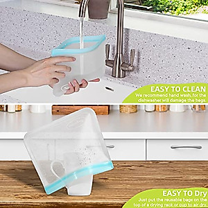 Sopemo Reusable Ziplock Bags, 10 Pack BPA FREE Reusable Freezer Bags, Leakproof Silicone Bags Reusable Food Storage Bags (4 Reusable Snack Bags, 4 Reusable Sandwich Bags, 2 Reusable Gallon Bags)