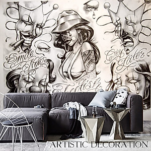 KEMAGU7x5Ft Smile Now Cry Later Backdrop Art Poster Photoshoot Room Wall Decor Aesthetics (84" x 60")