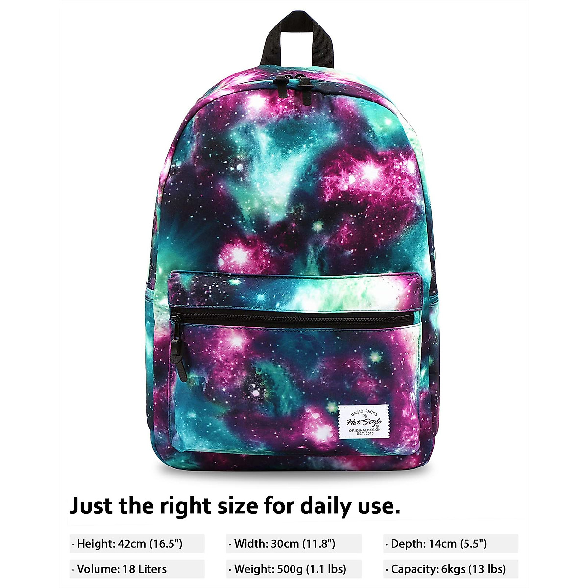 HotStyle TRENDYMAX Galaxy Backpack for School Girls, Boys & Kids, Green