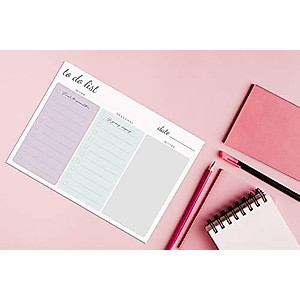 Large Work Home to Do List Sticky Notes, 8x6" inches by DAILY RITMO (Pastel)