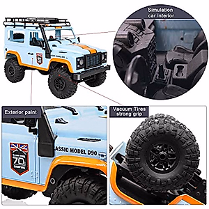 The perseids RC Cars Remote Control Truck RC Rock Crawler 1:12 2.4G 4WD Off-Road Racing Vehicle Semi Truck and Trailer Electric Hobby Grade RTR Toy for Kids Over 14 and Adults (MN-99 Blue)