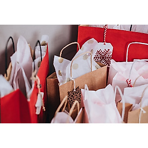 Eupako Kraft Shopping Bags 10x5x13 100 PCS Brown Paper Bags with Handles, Kraft Paper Gift Bags Bulk, Party Favor Bags, Merchandise Bags, Retail Bags