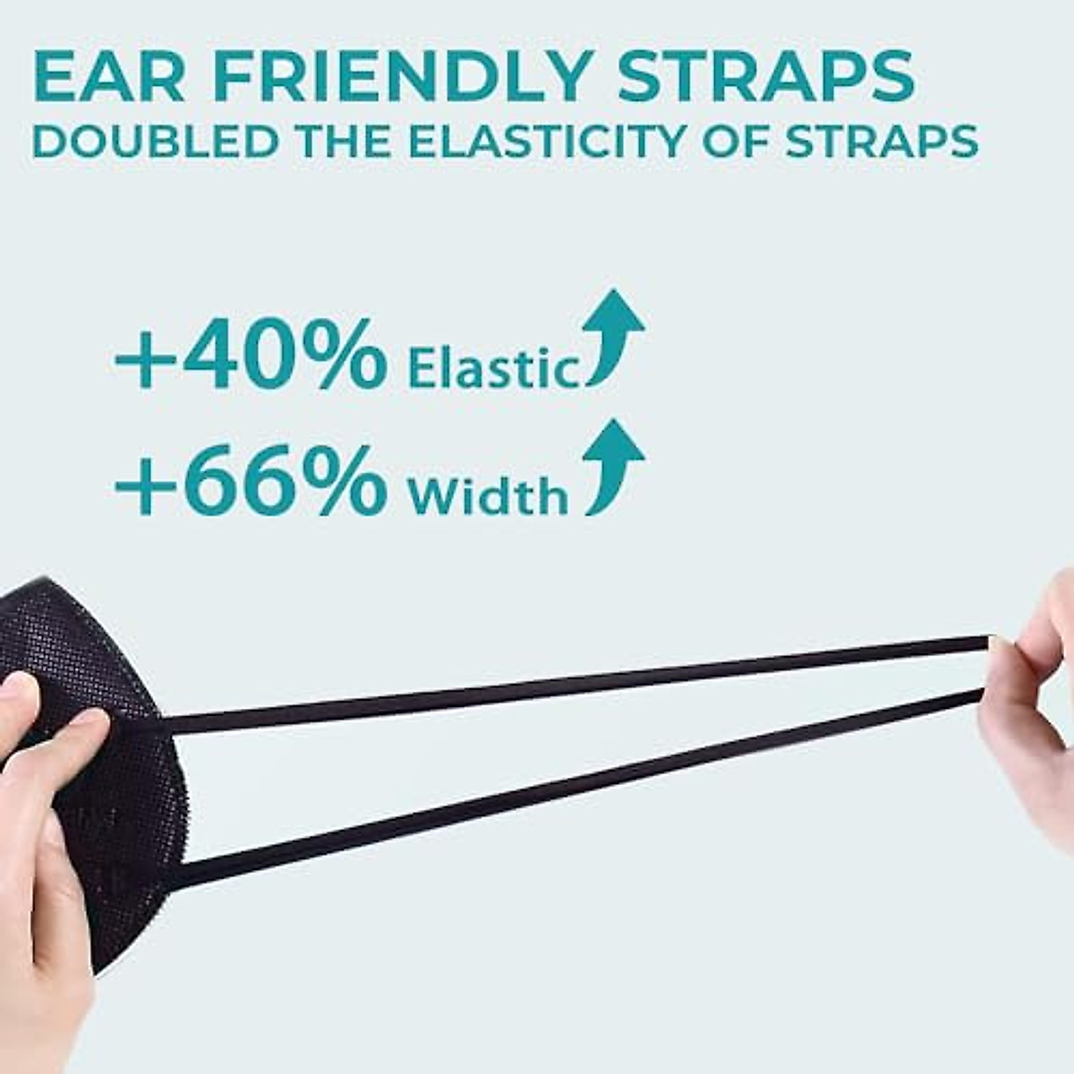 TOPMAX KN95 Face Masks 50 Pack 5-Ply Breathable Filter Efficiency≥95% Protective Cup Dust Disposable Masks Against PM2.5 Black