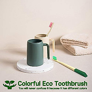 Virgin Forest Bamboo Toothbrush, Natural Eco Friendly Wood Toothbrushes, Biodegradable Charcoal Tooth Brush, Pack of 6