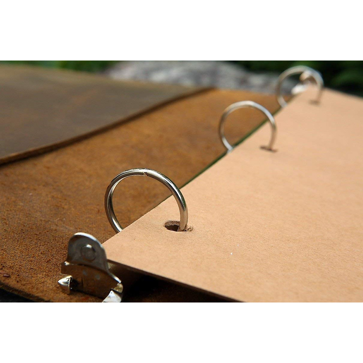 Leather business portfolio 3 ring binder for letter size 3 hole refill paper/leather organizer folder for 8.5 x 11 refillable paper NL05BS