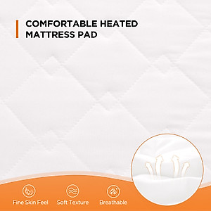 Westinghouse Heated Mattress Pad Queen, Comfortable Electric Mattress Pad with 10 Heating Settings & 1-12 Hours Auto Shut Off, Fit Up to 17" Deep Pocket, Queen Size 60"x80"