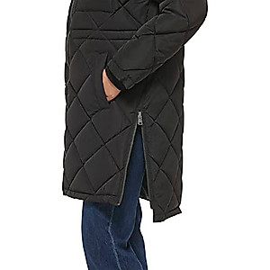 Levi's Women's Soft Sherpa Lined Diamond Quilted Long Parka Jacket (Standard & Plus Sizes), Black, XX-Large