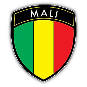 Mali Flag Shield Truck Car Window Bumper Sticker Decal 5"
