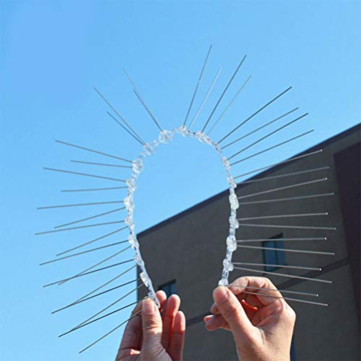 YARDWE 2pcs Bird Spikes Anti- Bird Nails Bird Repellent Metal Bird Deterant Spinners Stainless Steel Pigeon Spikes for Pigeon and Other Small Birds