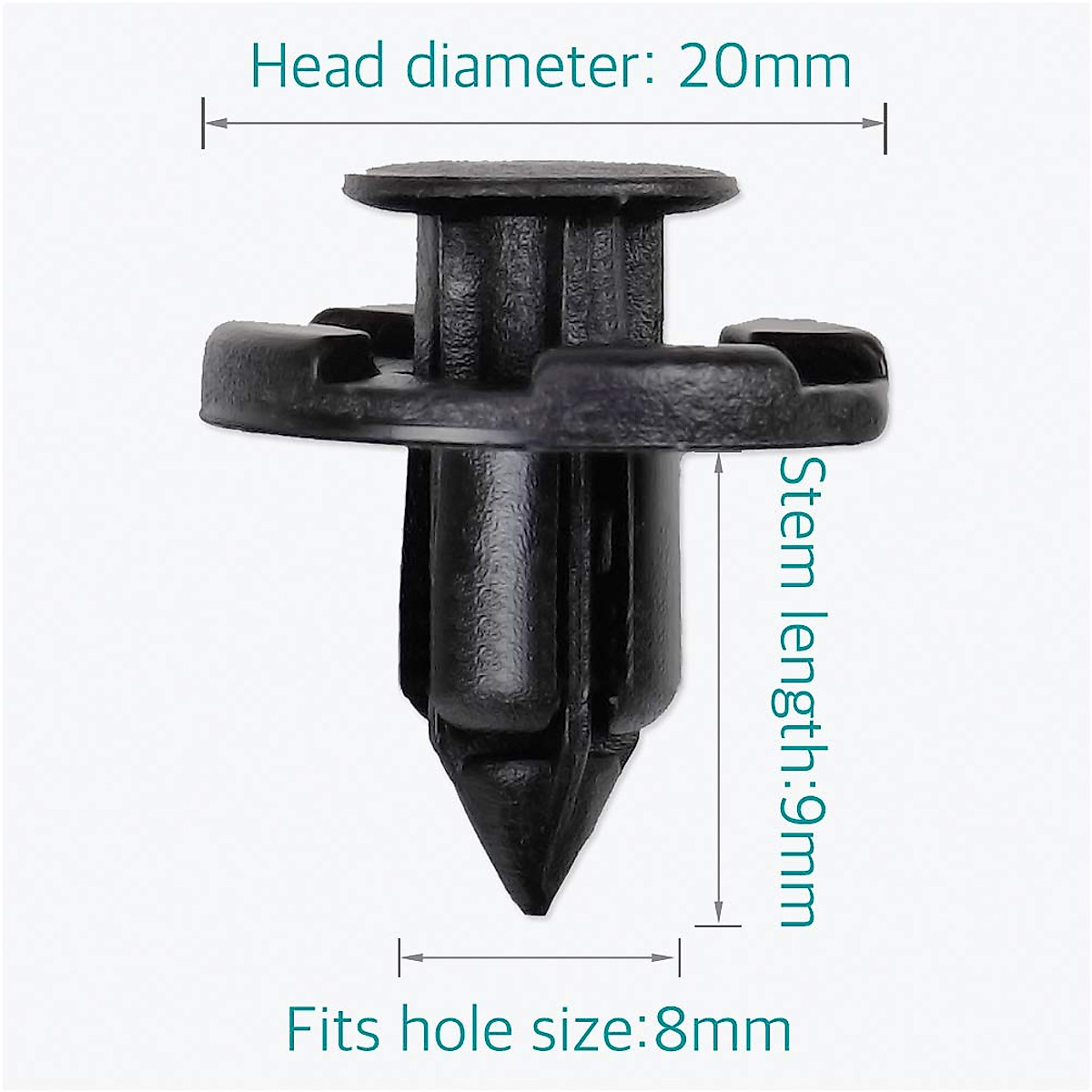 Lantee 50 Pcs Universal Fender Push Type Retainer Clips Fit for Nissan & Infiniti 01553-09321, 01553-2DR9A, Fit for Chrysler & Dodge MR328954