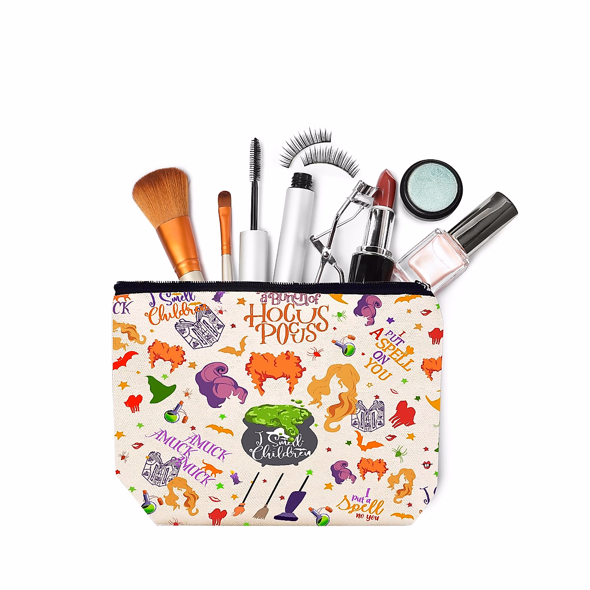 Eins Witch Sisters Makeup Bags for Women,Cosmetic Bag Witch Movie Zipper Pouch Travel Bag Portable Makeup Storage Organizer for Friends (nw-pp)