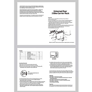 Bicycle Car Racks, Trunk Mounted Bike Rack, Foldable 3-Bike Bicycle Hitch Racks Mount Carrier for Car SUV Load 40Kg / 88Lb