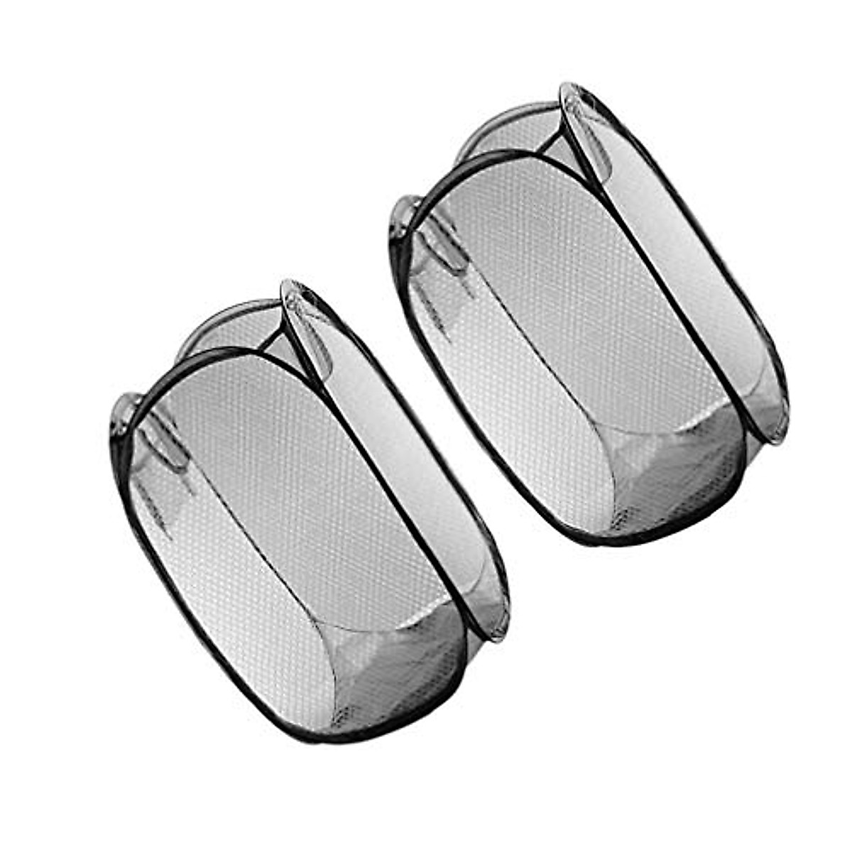 Yardwe Popup Mesh Laundry Basket, 2PCS Collapsible and Portable Clothes Washing Laundry Hamper for Laundry Room, Bathroom, Kids Room, College Dorm or Travel (Black, 30x30cm)