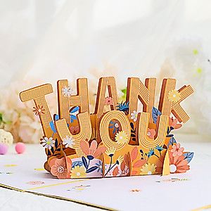 Niewalda Thank You Pop Up Card, 5.9x7.9-3D Pop Up Greeting Card, Thank You Card for Family, Teachers, Friends, Colleague