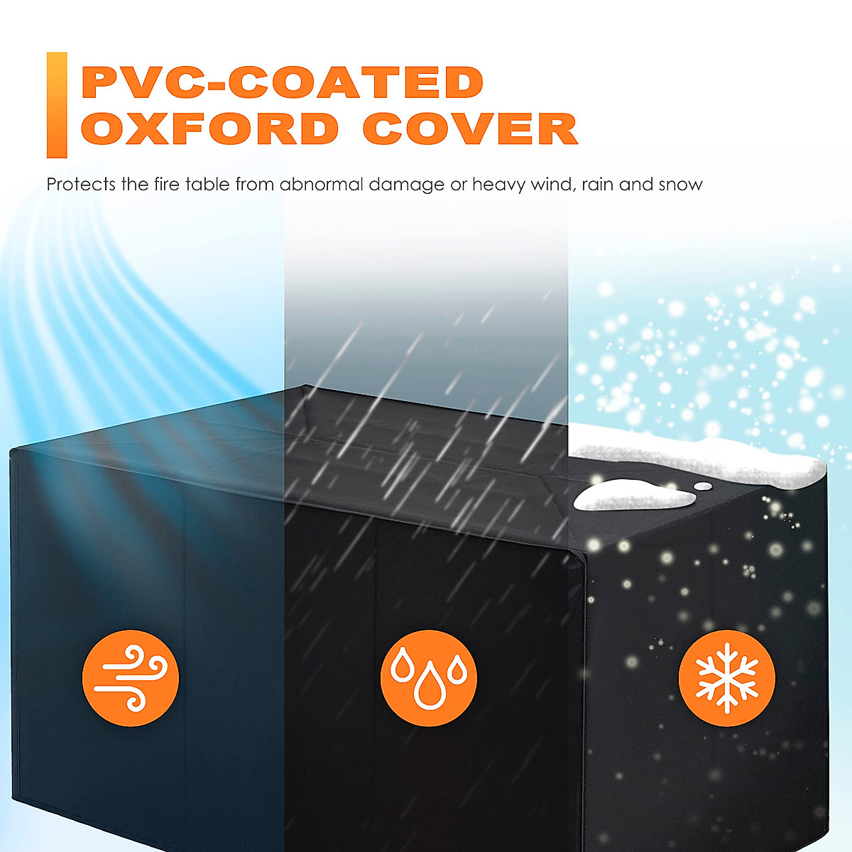 Nuu Garden 43'' Propane Fire Pit Table, CSA Certified 50,000 BTU Outdoor Patio Propane Fire Pit Table with Fire Pit Wind Guard,Removable Lid, Ceramic Tabletop, Water-Proof Oxford Cover, Dark Brown