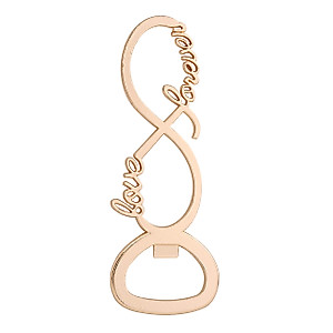 Yuokwer 40 PCS Gold Love Forever Beer Bottle Opener for Wedding Party Favor with Tag and Exquisite Packaging,Wedding Souvenir for Guests Party Supplies Gift & Decorations (Infinite Love,Gold 40pcs)