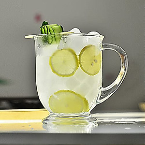 SZUAH 15 OZ Clear Coffee Mug, Clear Mugs, (6 Pack) Glass Coffee Mugs with Handles Glass Mugs for Hot Beverages, Perfect for Coffe Latte Cappuccino Beer Juice, Microwave, Dishwasher Safe