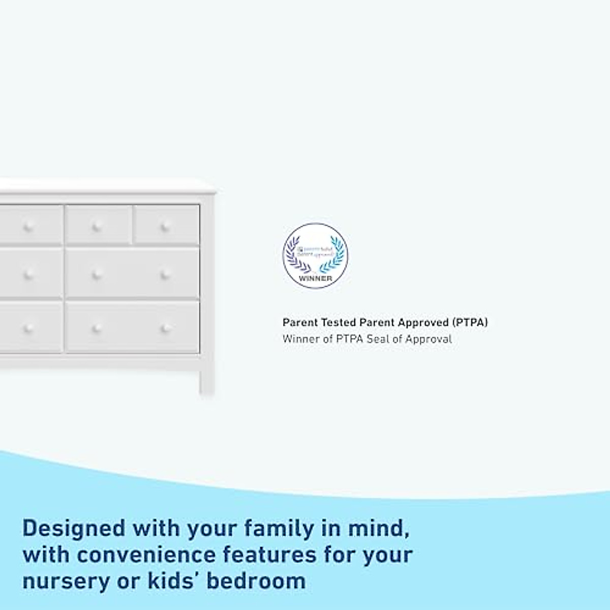 Graco Benton 6 Drawer Double Dresser (White) – Easy New Assembly Process, Universal Design, Durable Steel Hardware and Euro-Glide Drawers with Safety Stops, Coordinates with Any Nursery