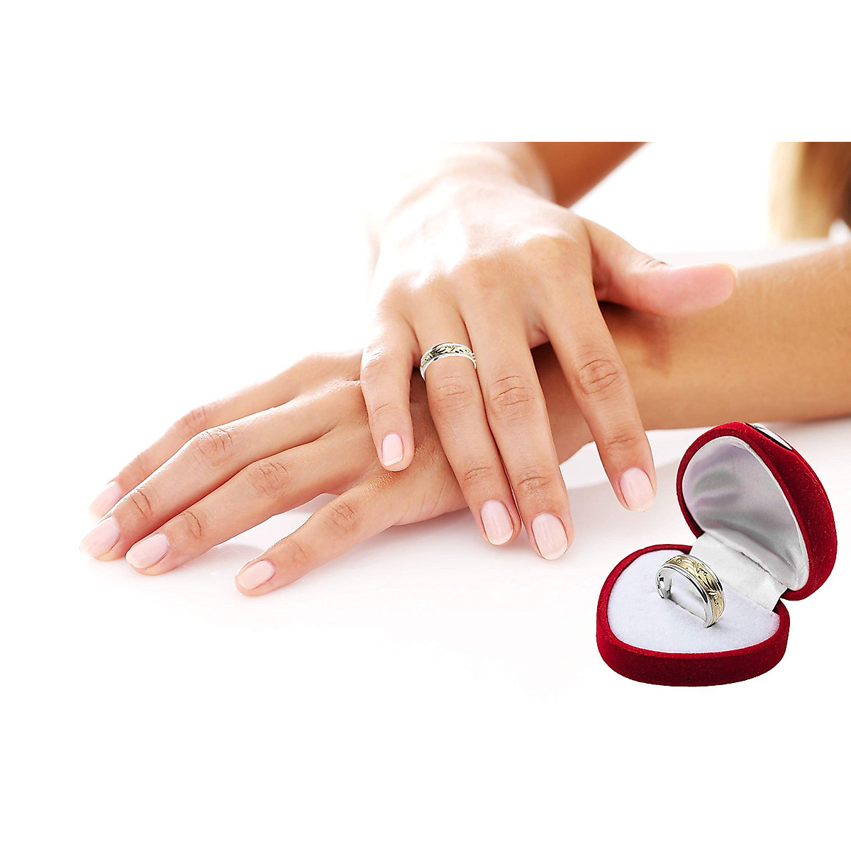 Alain Raphael two-tone 10K yellow gold & sterling silver 8 millimeters wide wedding band ring