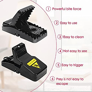 8 Pack Mouse Trap with 1 clamp Mouse Traps Indoor for Home Best Humane with 8 Trap Mouse Snap Traps Safe and Effective Mousetrap for Living Room Kitchen Basement Garden Balcony