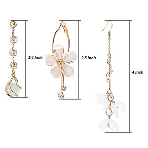 TERRYYO Women's Dangle Earrings - 3 Pairs, Hypoallergenic, Stainless Steel, 14K Gold Plated, Lightweight, Easy to Wear, Ideal for Any Occasion