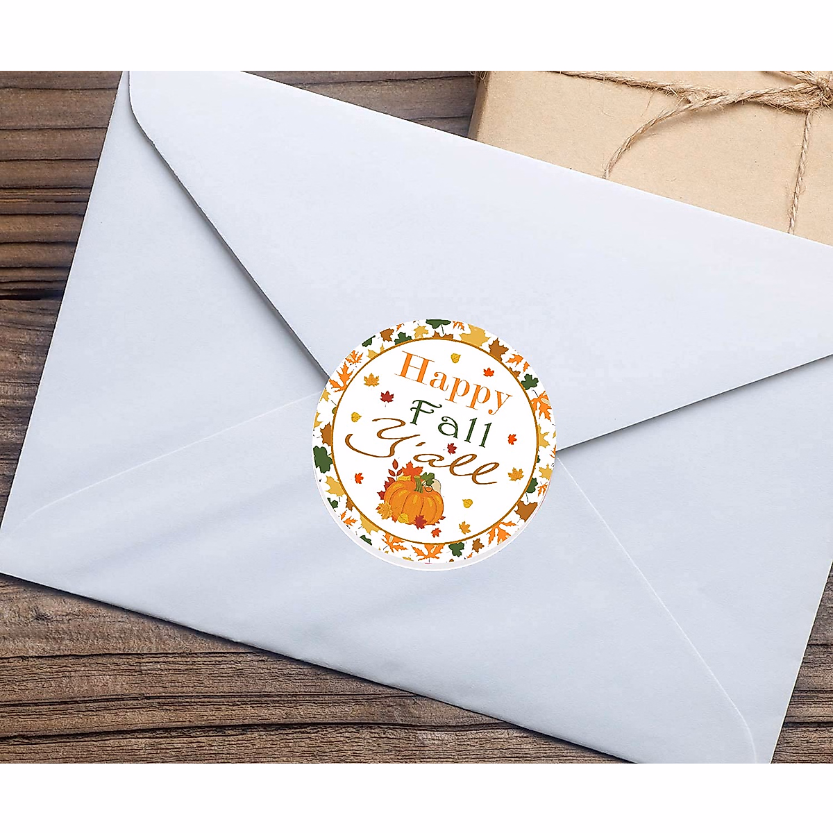 Happy Fall Y'all Stickers,2 Inch Pumpkin Autumn Floral Thank You Labels,Thanksgiving Stickers for Party Favors Envelope Seals & Goodie Bags(500 Total Labels)