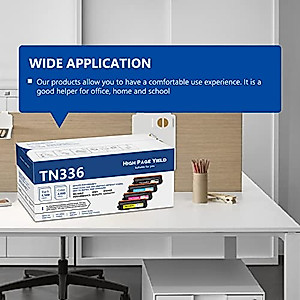 TN-336 TN336BK TN336C TN336M TN336Y Compatible Replacement for Brother TN336 Toner Cartridge 4-Pack DCP-9055CDN 9270CDN L8400CDN HL-L8250CDN MFC-9460CDN L8650CDW L8600CDW Printers
